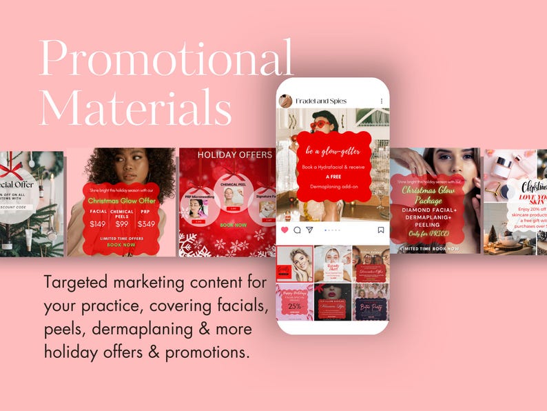 75 Esthetician Christmas Skincare Instagram Post Canva Template ...