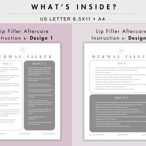Editable Lip Filler Aftercare Instructions Sheet, Printable Aesthetic ...