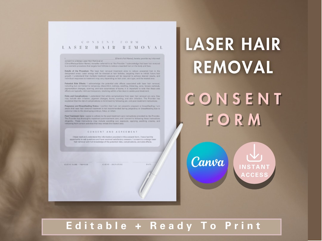 Editable Laser Hair Removal Consent Form: Medspa Waiver (canva PDF) - Etsy