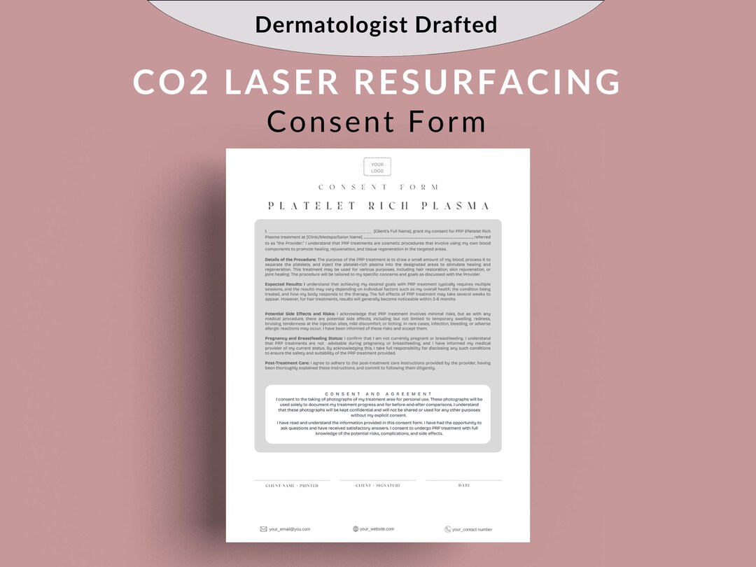 CO2 Laser Resurfacing Consent Form, Patient Aesthetic Skin Treatment ...