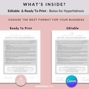 Botox Consent Form for Hyperhidrosis | Underarm, Palm, Sole Sweating ...