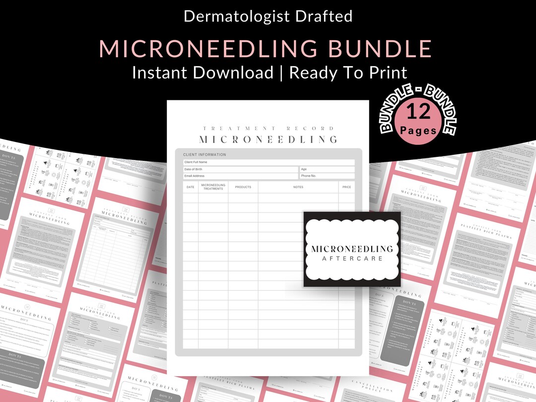 Microneedling Forms Bundle, Informed Consent Template, Client Intake ...