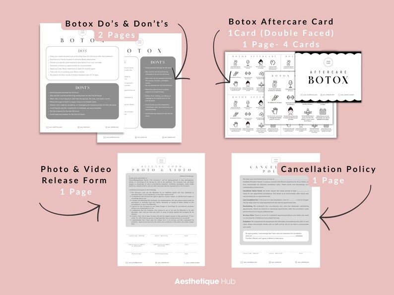 Botox Forms Bundle Canva Template, Neurotoxin Client Intake, Aesthetic ...