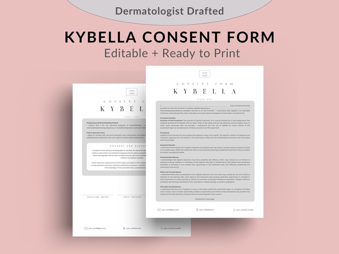 Kybella Consent Form, Editabel Fat Dissolving Injectables Canvatemplate ...