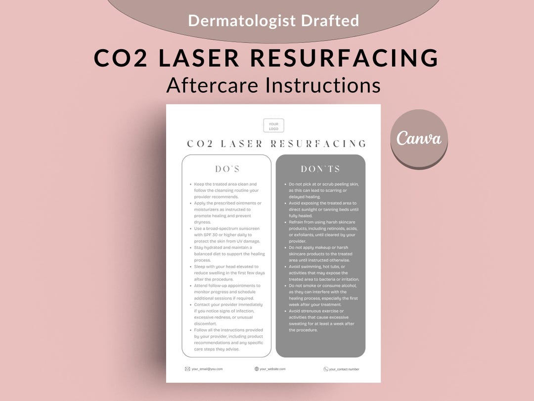 Editable CO2 Laser Resurfacing Aftercare Instructions Form, Medspa Pre ...