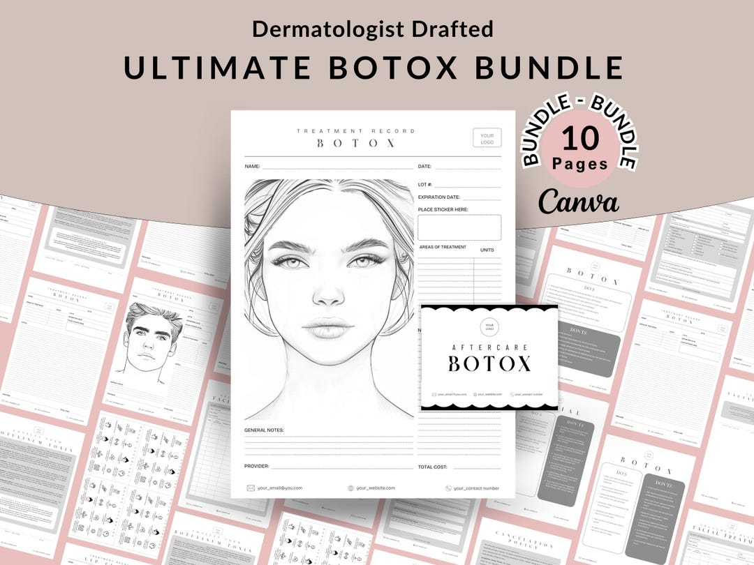 Editable Botox Treatment Form Bundle, Neurotoxin Client Consent Intake ...