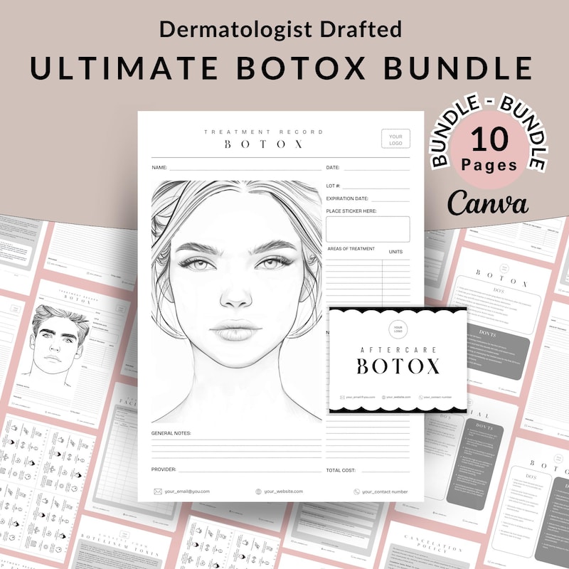 Botox Face Chart - Etsy