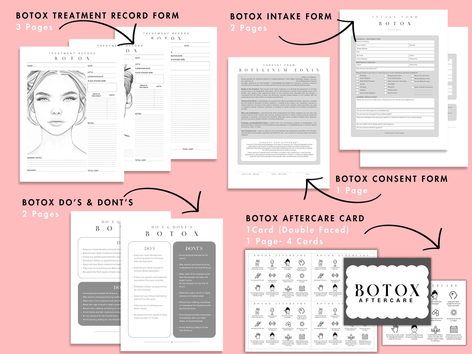 Botox Forms Template Bundle Aesthetic Consultation Consent Form Botox ...