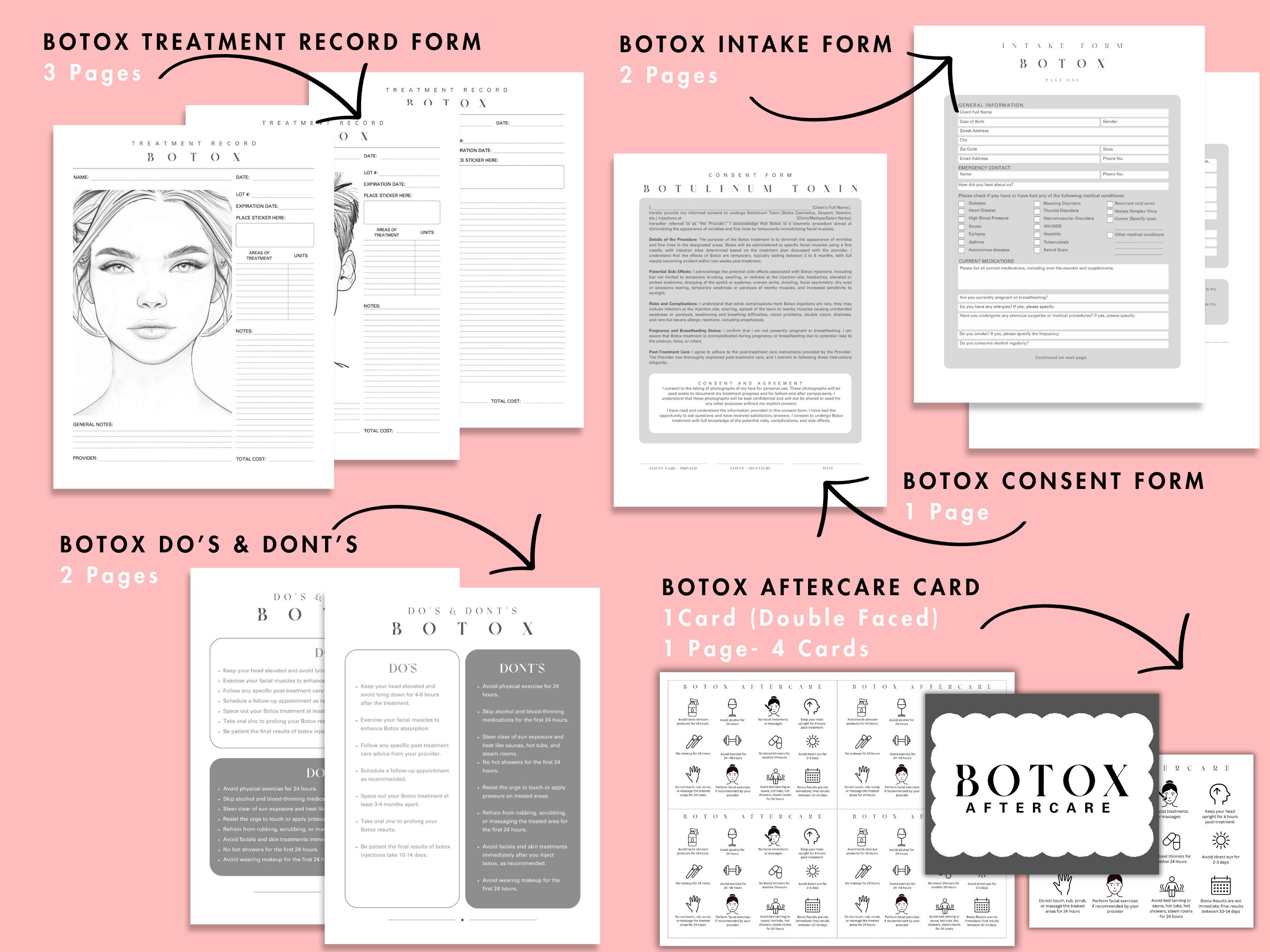 Botox Forms Template Bundle Aesthetic Consultation Consent Form Botox ...