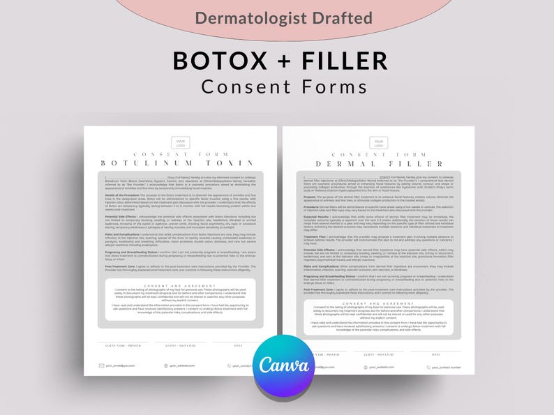 Botox and Filler Editable Client Consent Form, Patient Informed ...