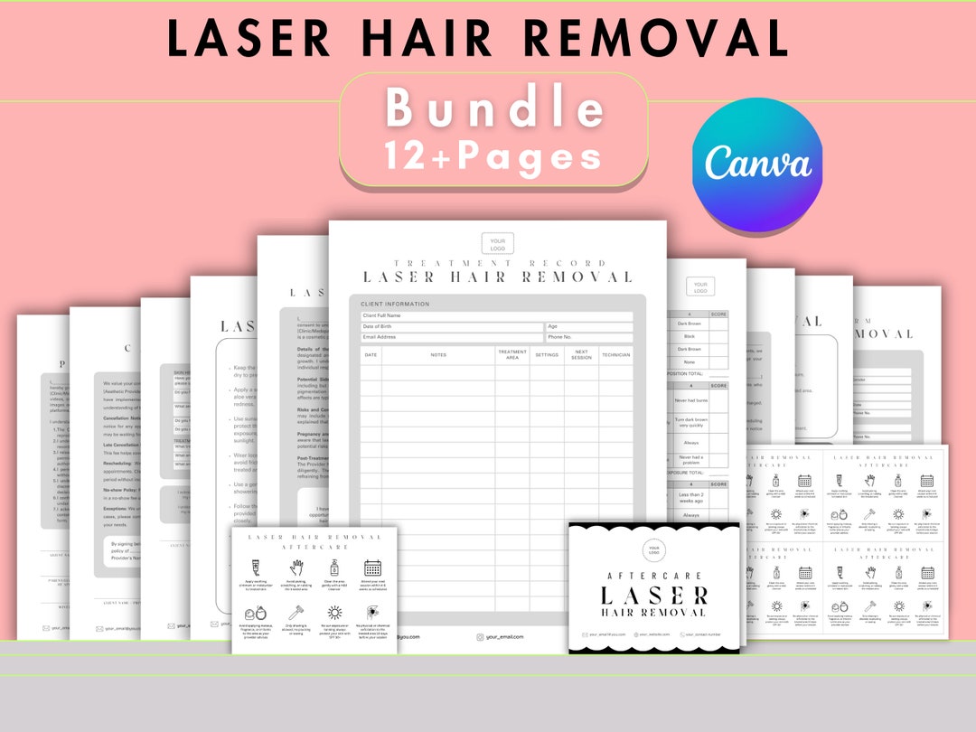 Editable Laser Hair Removal Form Canva Template Laser Hair Reduction ...