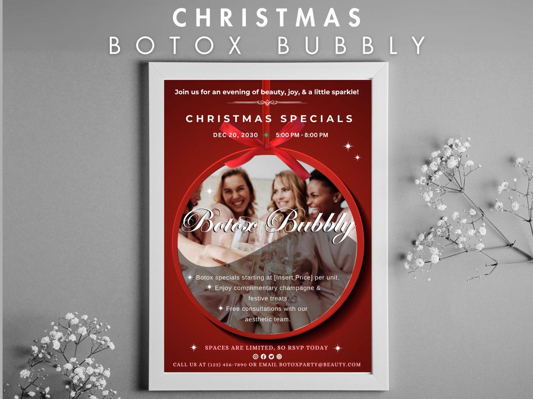 Christmas Medspa Botox Party Invitation, Holiday Special Social Media ...