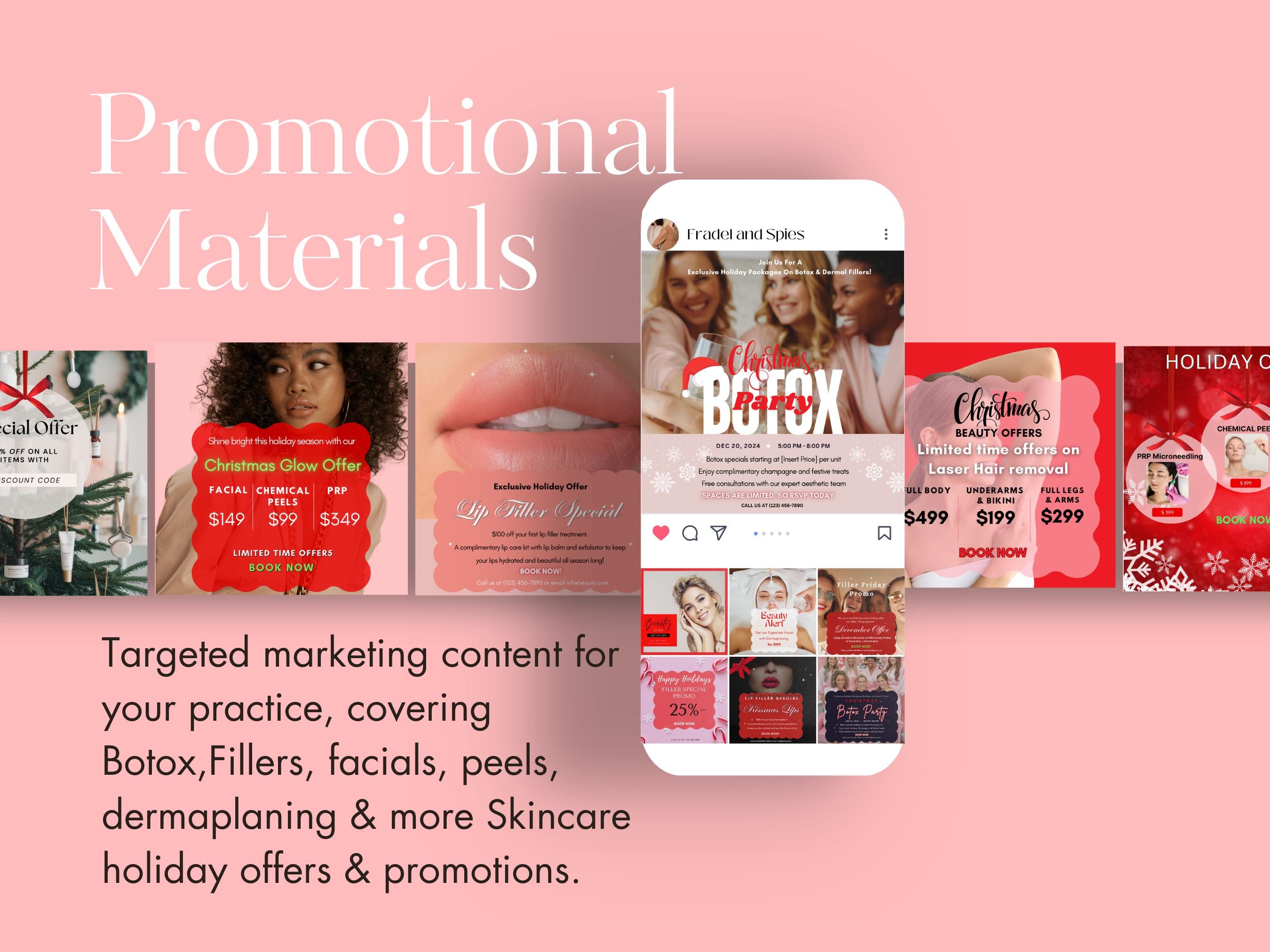 Medspa Instagram Template Christmas, Botox Filler Facial Skincare ...
