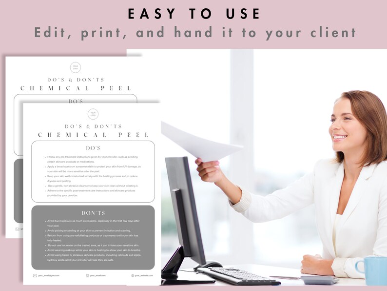 Editable Chemical Peel Aftercare Instructions Canva Template ...