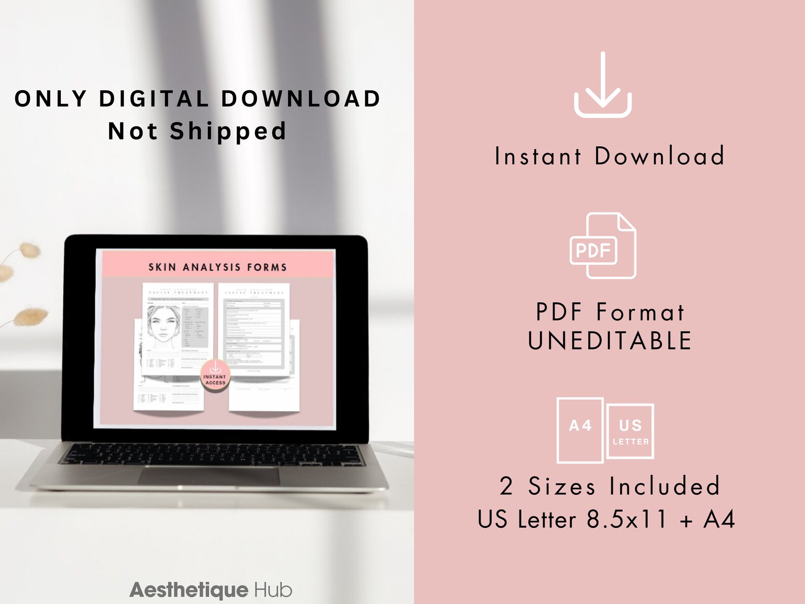 Skin Analysis Facial Form Template, Esthetician Aesthetic Skincare ...