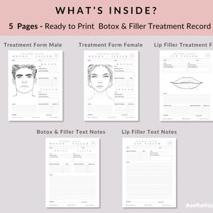 Editable Botox + Dermal Filler Treatment Record Forms, Nurse Injector ...