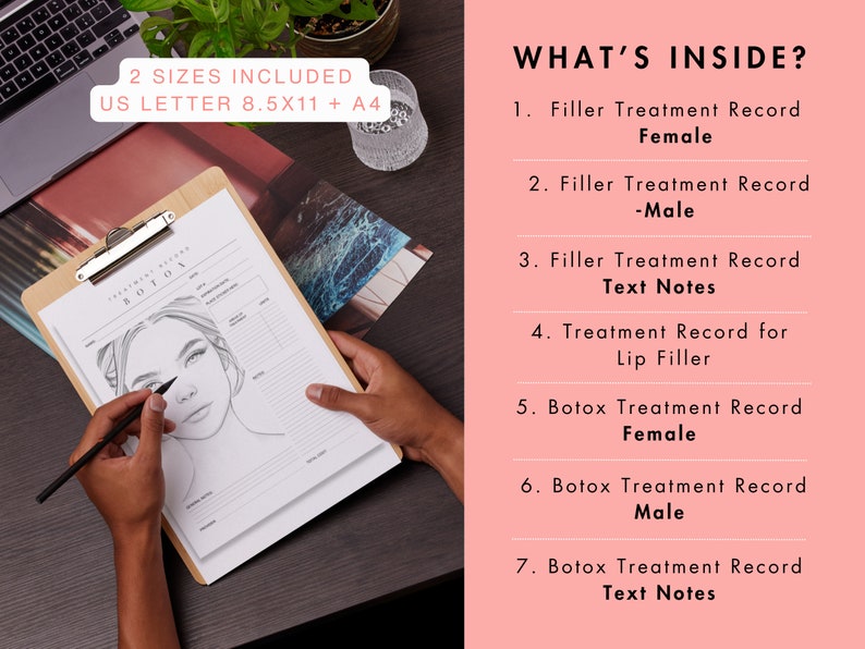 Botox and Dermal Filler Patient Treatment Record Form Bundle ...