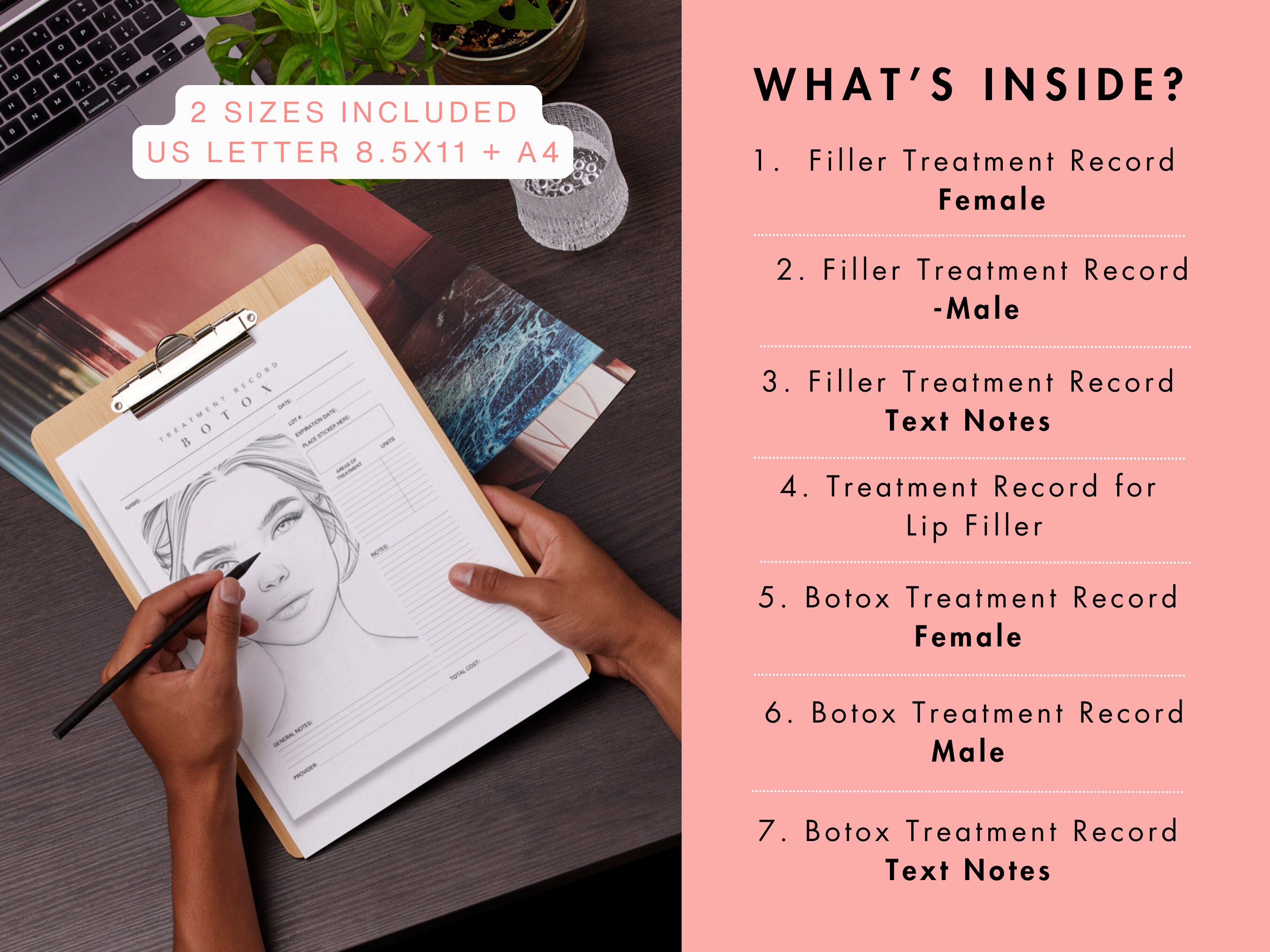 Botox and Dermal Filler Patient Treatment Record Form Bundle ...