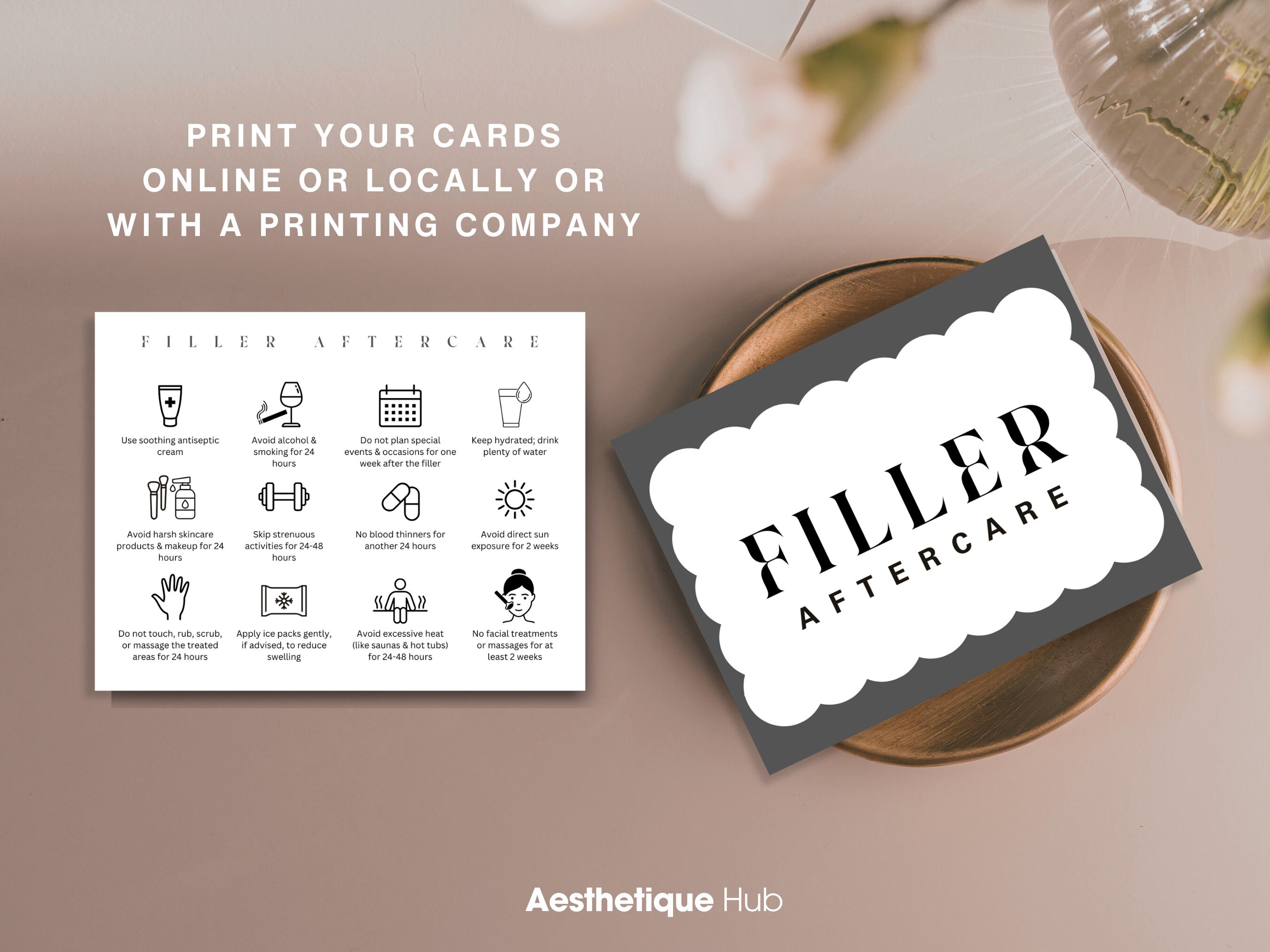 Filler Injection Aftercare Card Instructions Template Cosmetic ...