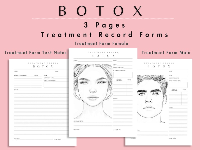 Editable Botox Template Client Notes Form Nurse Injector Neurotoxin ...