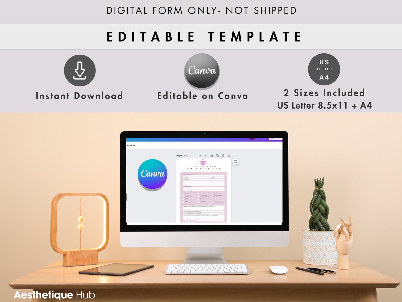 Editable Botox and Dermal Filler Client Intake Form Med Spa Reception ...