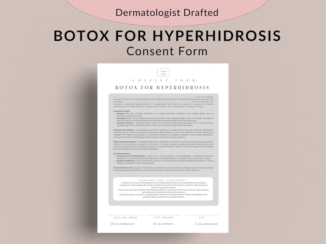 Botox Consent Form for Hyperhidrosis | Underarm, Palm, Sole Sweating ...
