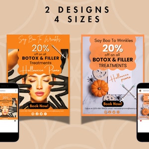 Halloween Medspa Botox Filler Promotion Template (canva Printable Flyer ...