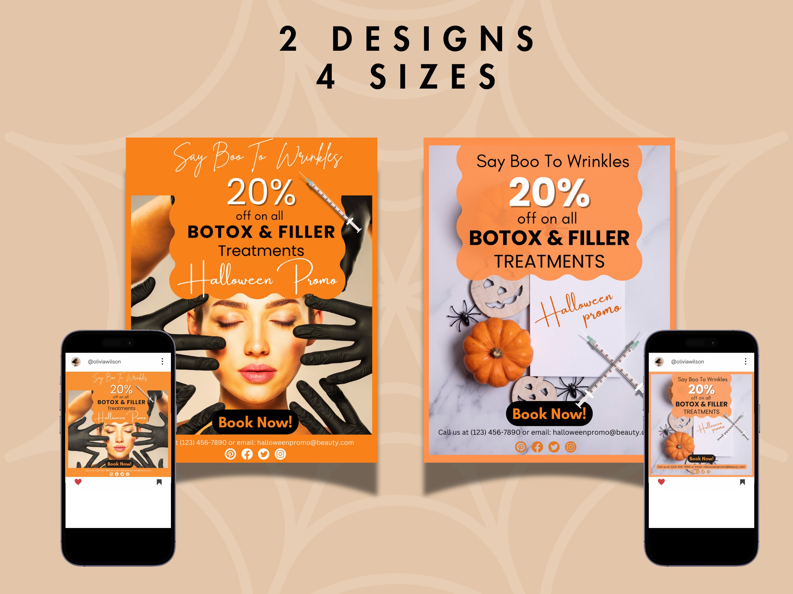 Halloween Medspa Botox Filler Promotion Template (canva Printable Flyer ...