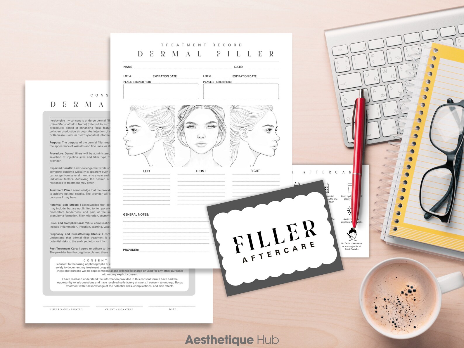 Filler Injection Forms Template Bundle Filler Intake Consent Printable ...