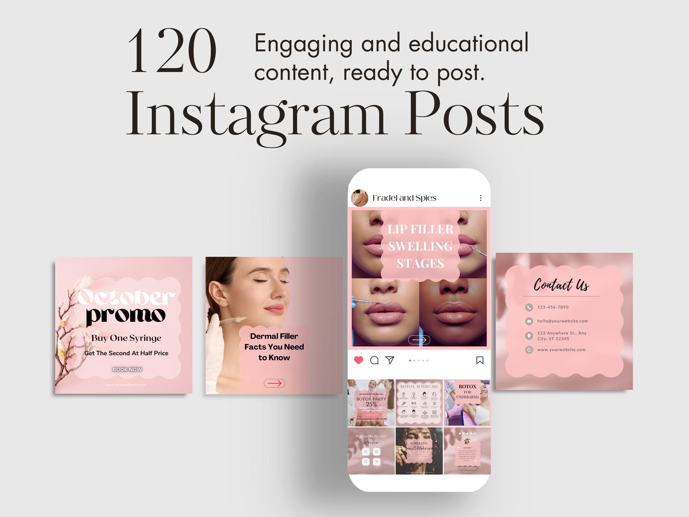 Filler Instagram Posts Canva Template, Editable Nurse Injector Social ...