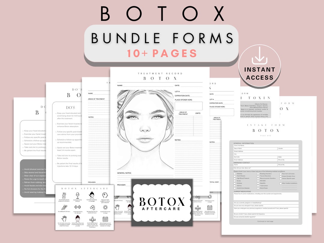Botox Template Form Bundle Botox Consent Form Aesthetic Botox Face ...
