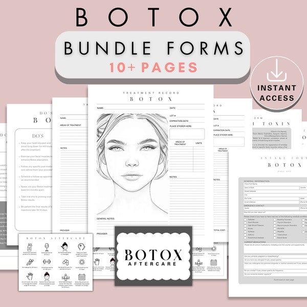 Botox Treatment Form - Etsy