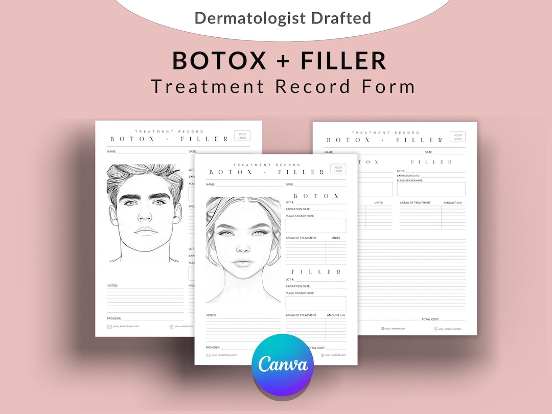 Editable Botox and Filler Template Consultation Forms, Aesthetic Nurse ...