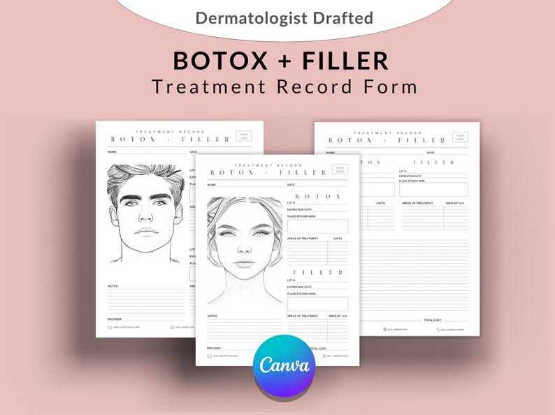 Editable Botox and Filler Template Consultation Forms, Aesthetic Nurse ...