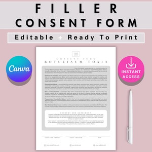 Dermal Filler Informed Consent Form Canva Template, Nurse Injector ...