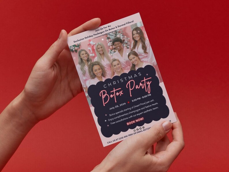 Editable Christmas Botox Party Invitation, Medspa Social Media Offers ...