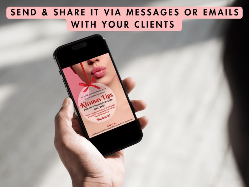 Lip Filler Christmas Promo Flyer, Editable Medspa Holiday Marketing ...