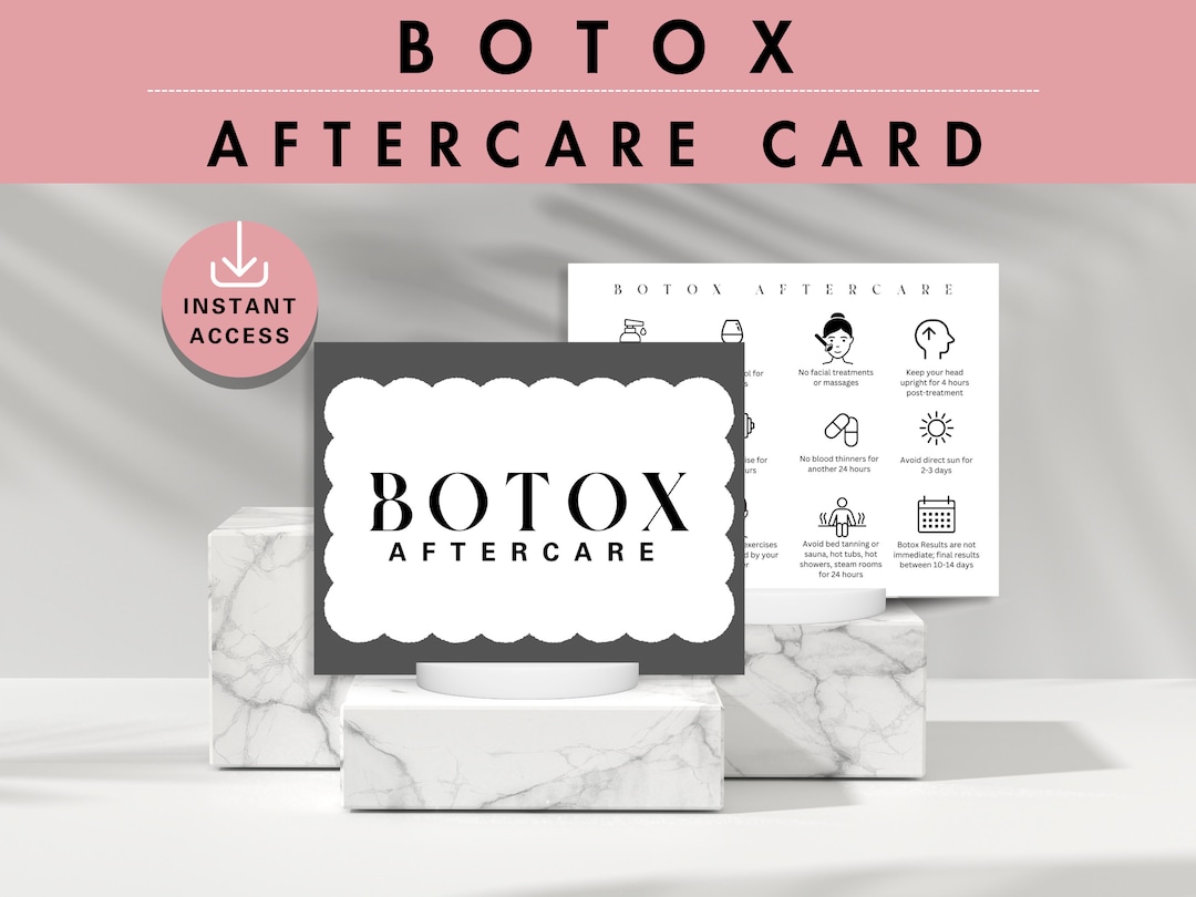 Botox Aftercare Instructions Mini Card Template, Cosmetic Injectable ...