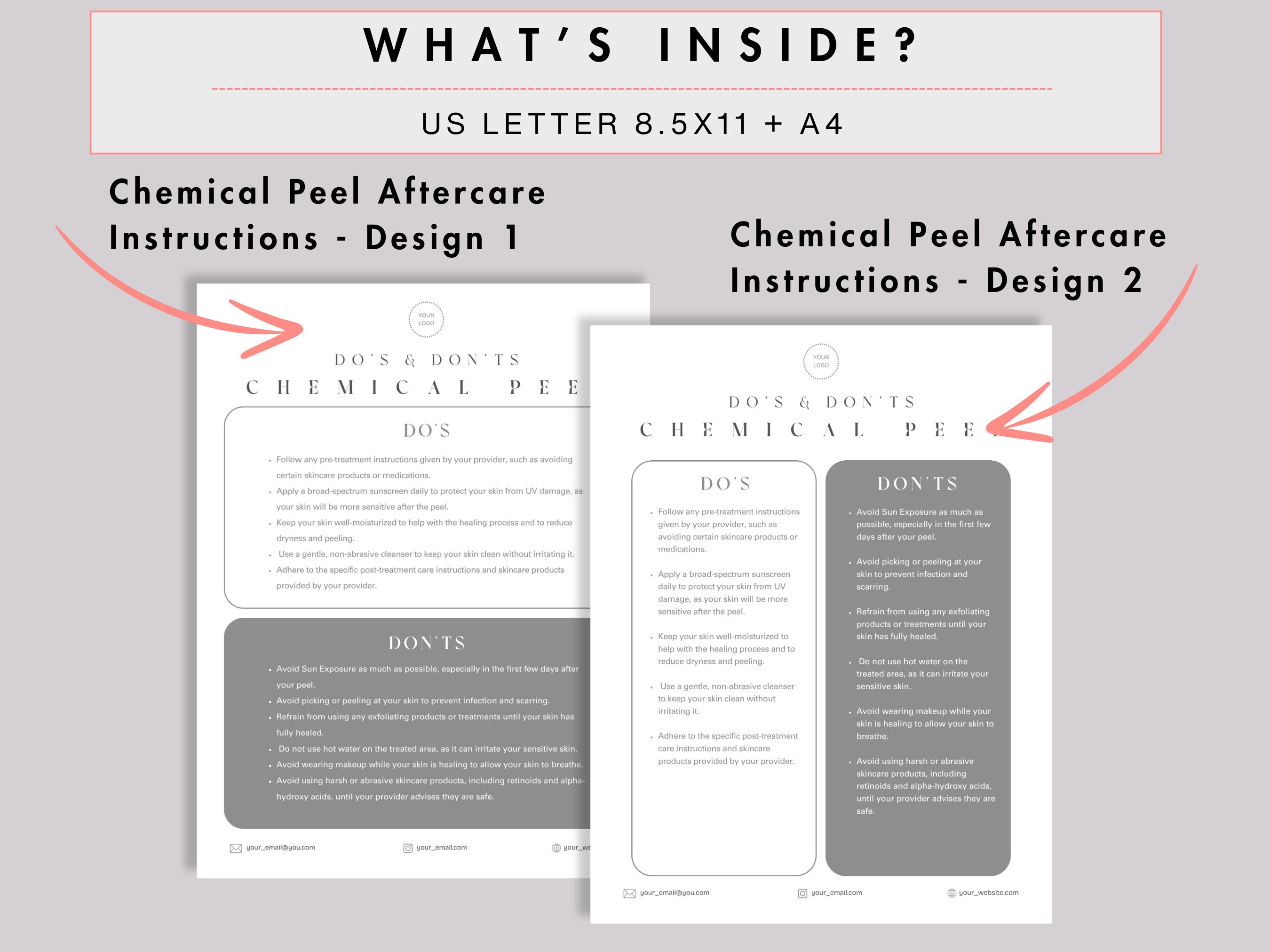 Editable Chemical Peel Aftercare Instructions Canva Template ...