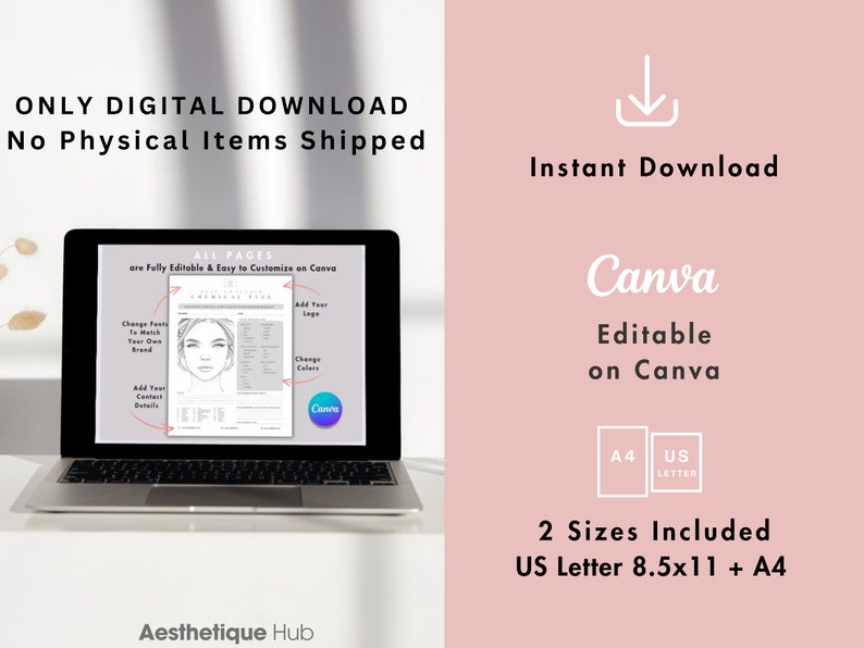 Editable Chemical Peel Treatment Bundle Canva Template, Esthetician ...