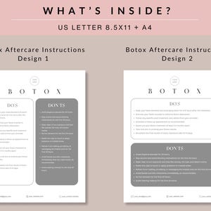 Editable Botox Aftercare Instructions Template Form, Medspa Injectable ...