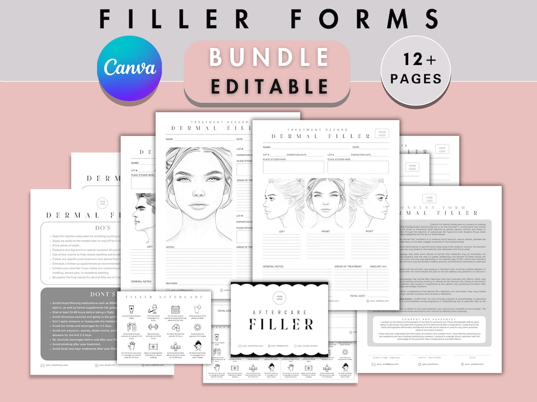 Editable Filler Bundle Canva Template Filler Informed Consent Nurse ...