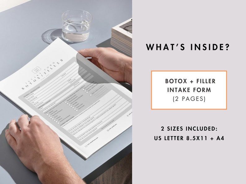 Editable Botox and Dermal Filler Client Intake Form Med Spa Reception ...