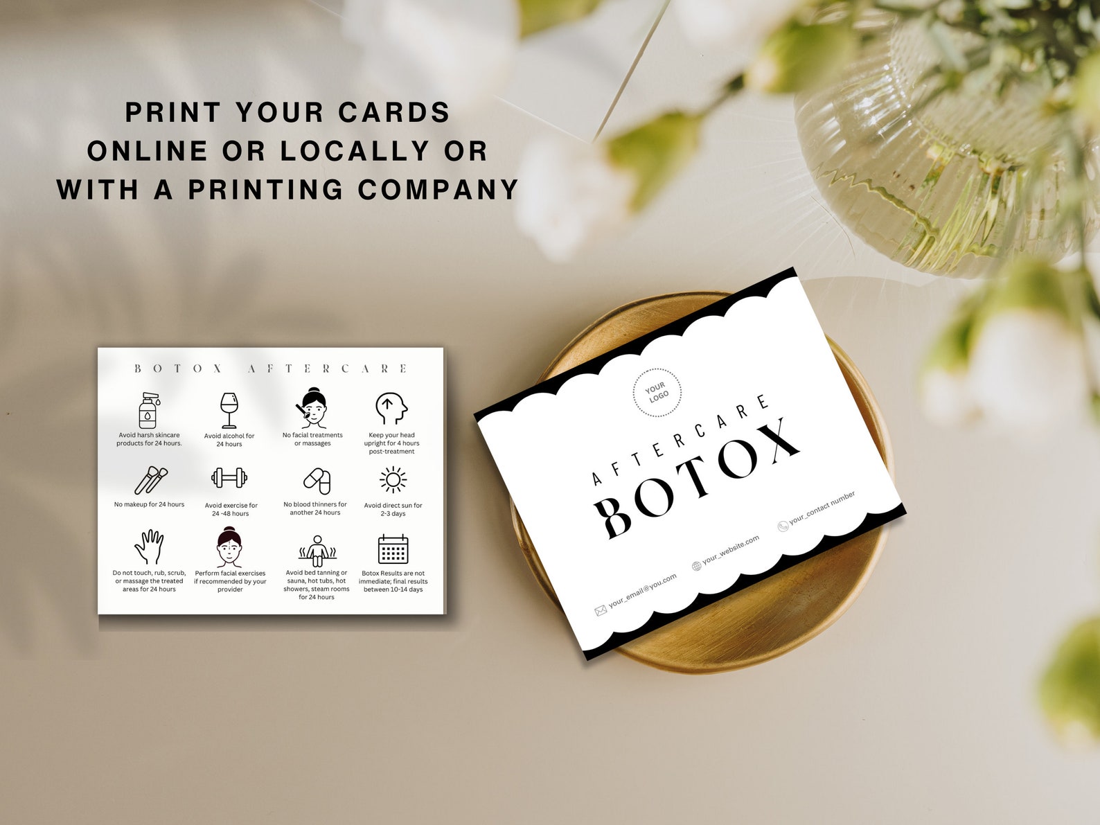 DIY Editable Botox Aftercare Instructions Card Mini Template Medspa ...