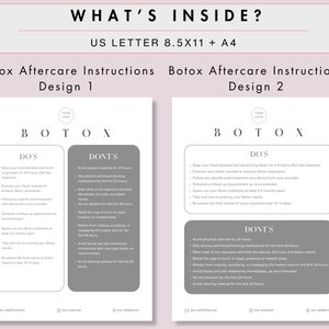 Editable Botox Aftercare Instructions Template Form, Medspa Injectable ...