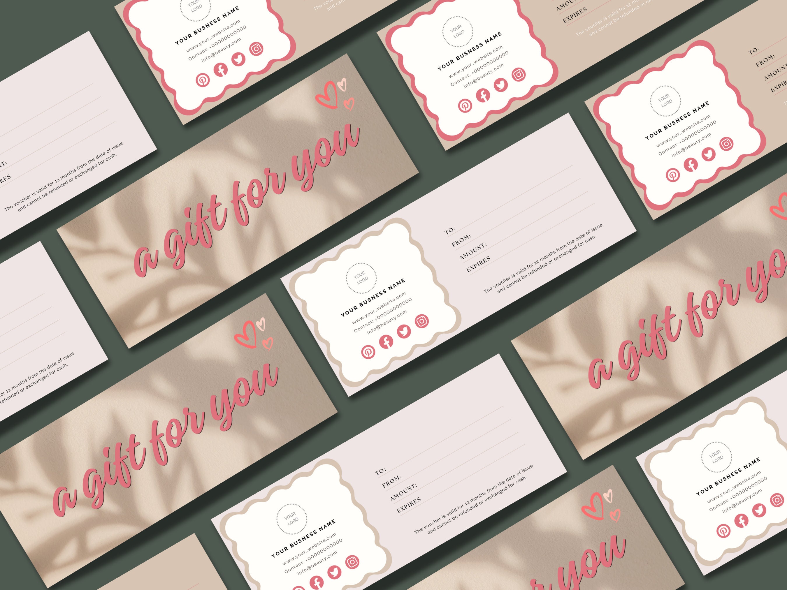 Editable Gift Card Canva Template, Luxurious Spa Card, Beauty Salon ...