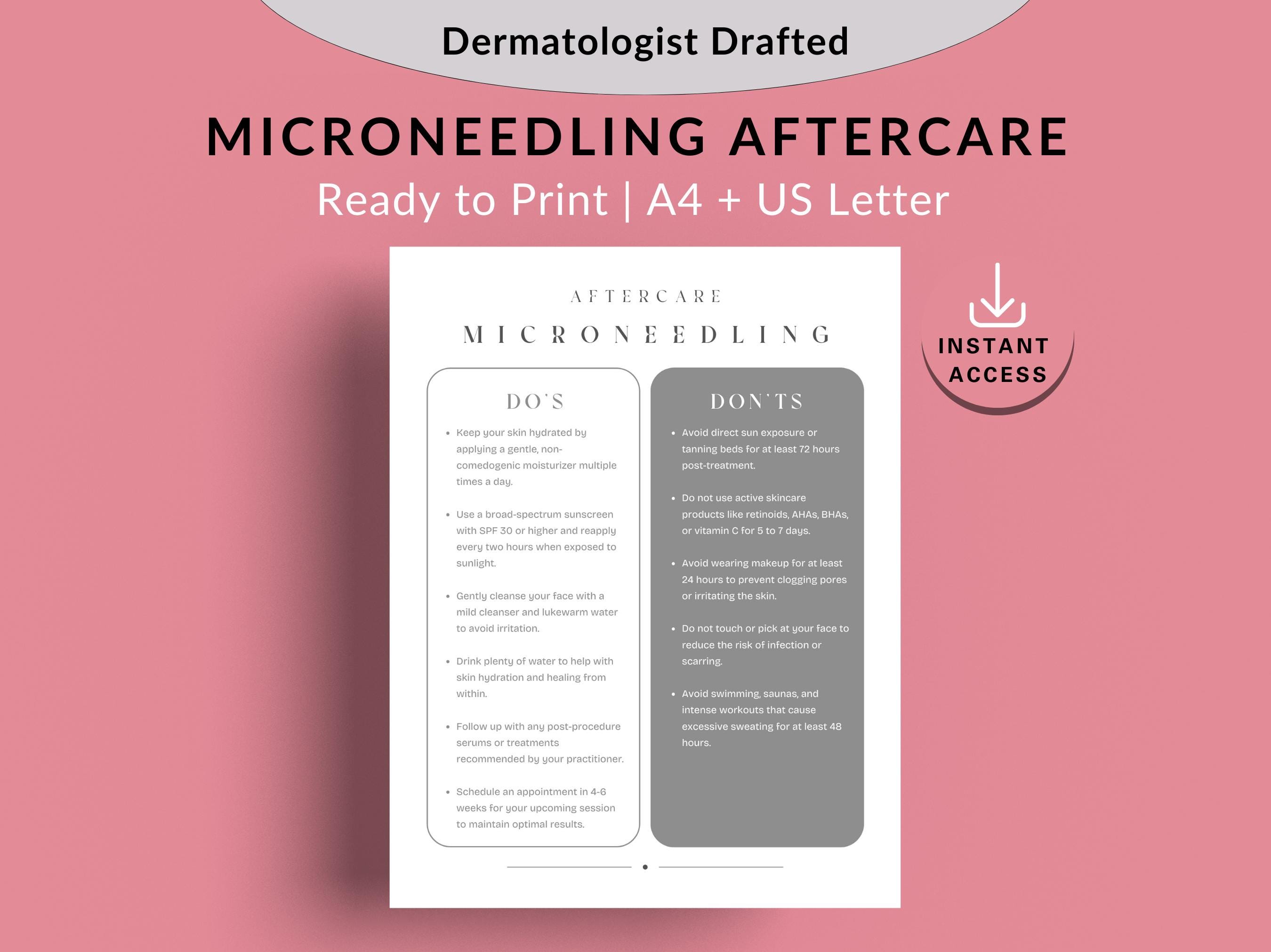 Microneedling Aftercare Instructions Client Form, Dermapen Nurse ...