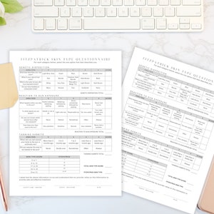 Fitzpatrick Skin Type Form Questionnaire, Esthetician Skin Type ...