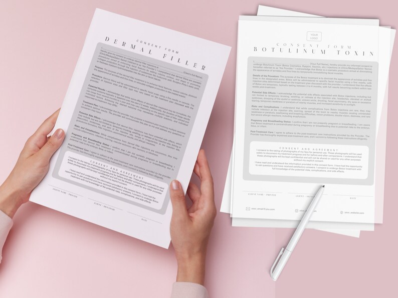 Botox and Filler Consent Form Template, Nurse Injector Injectable ...