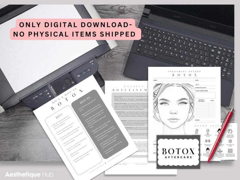 Botox Template Form Bundle, Aesthetic Consent & Intake Form With Face ...